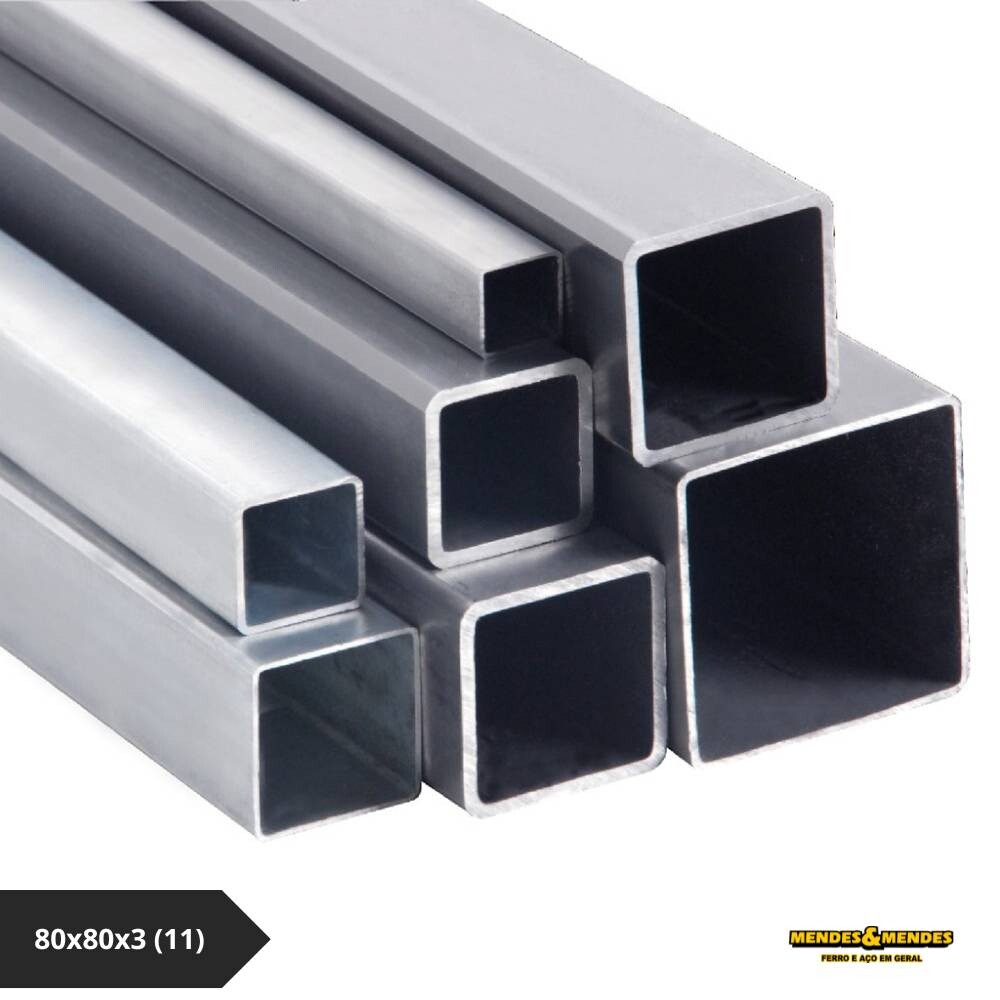Tubo Industrial Quadrado FQ 80x80x3 (11) | Alta Resistência para ...